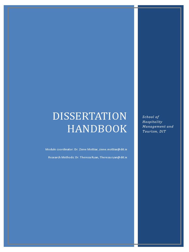 Dissertation HandbookHospitalitySchool | PDF | Thesis | Survey Methodology