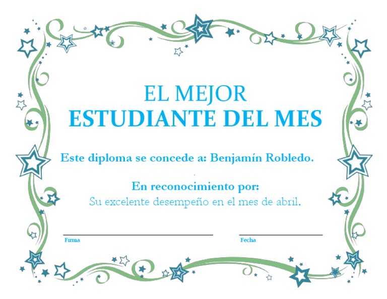 Estudiante Del Mes: El Mejor | PDF
