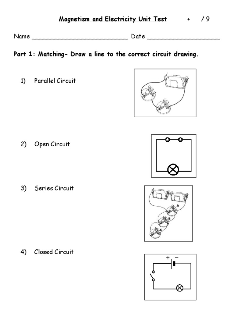 Magnetism and Electricity Test Guide | PDF | Science & Mathematics