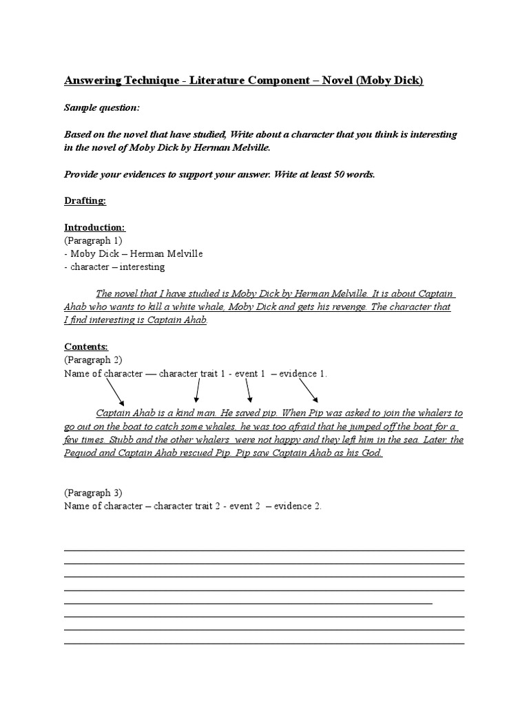 How To Answer A Novel | PDF | Moby Dick | Captain Ahab