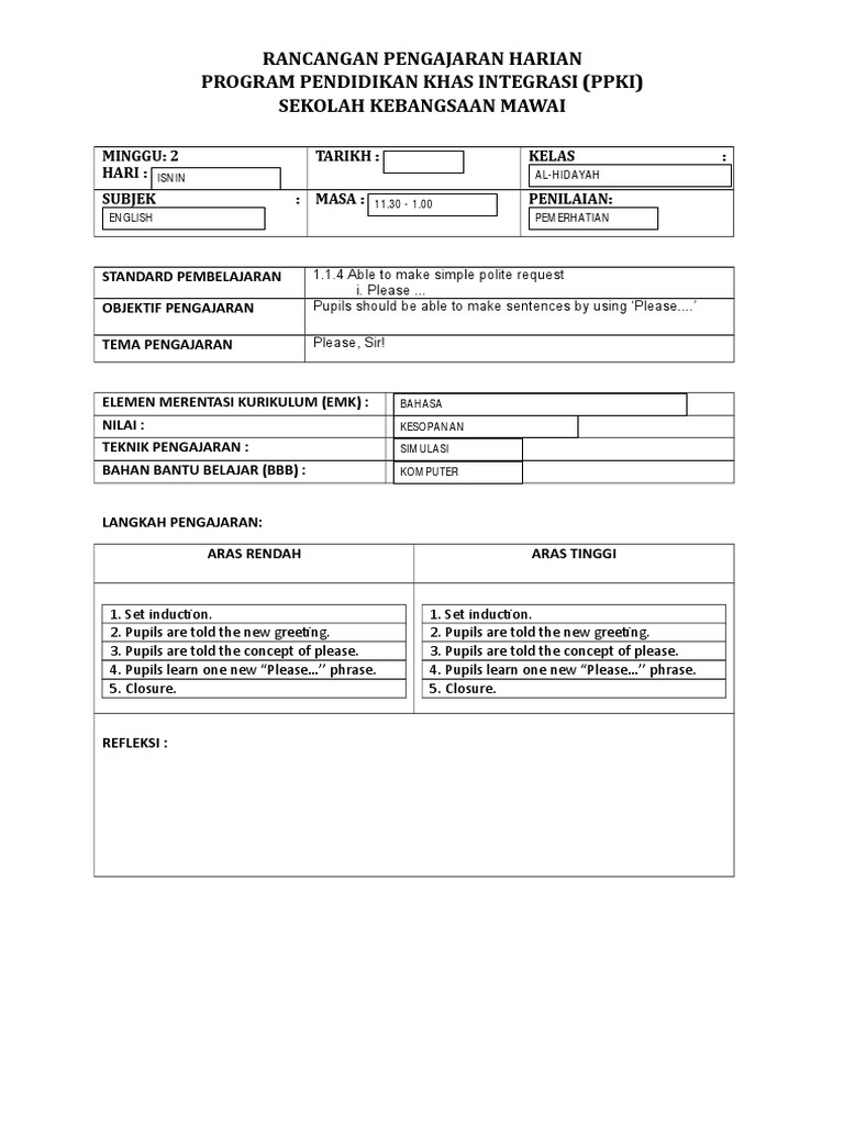 Contoh RPH | PDF