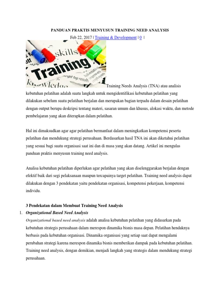 Panduan Praktis Menyusun Training Need Analysis | PDF Panduan Praktis Menyusun Training Need Analysis | PDF