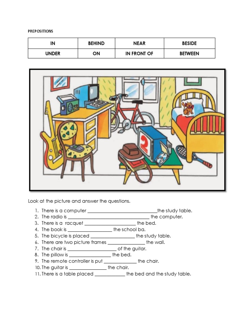 Prepositions Worksheet | PDF