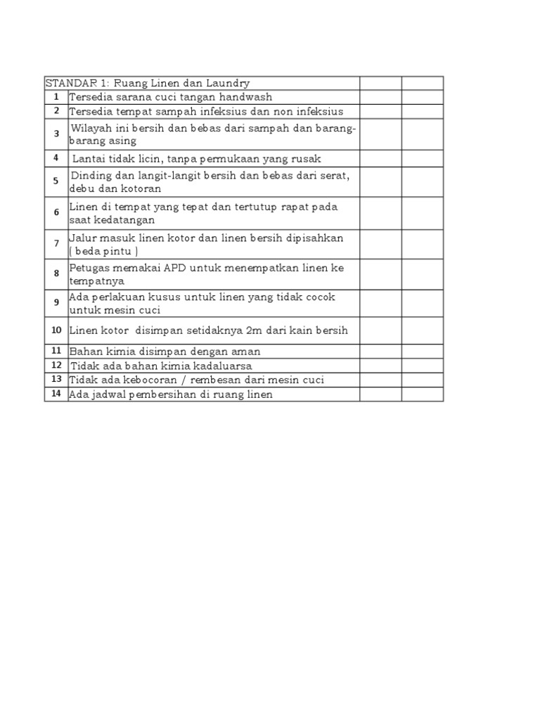 Audit Linen Laundry | PDF