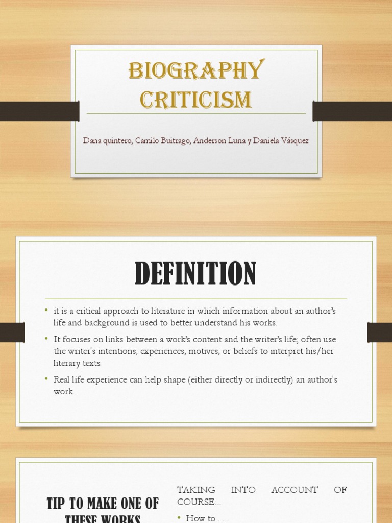Biography Criticism | PDF | Biography | Works