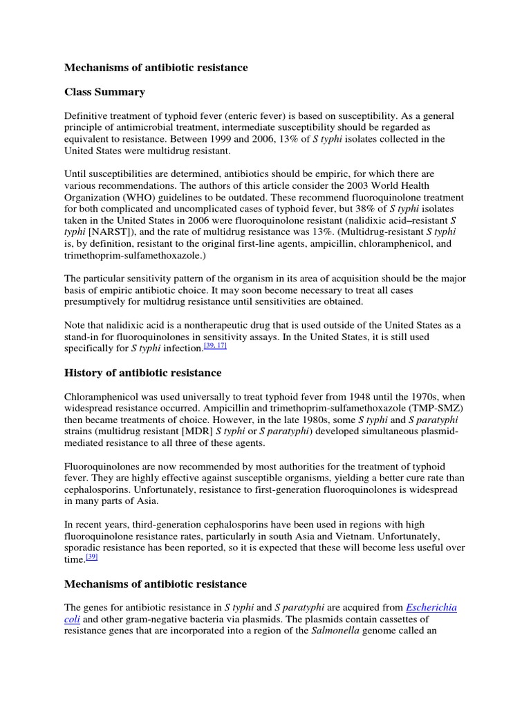 Mechanisms of Antibiotic Resistance Class Summary | PDF | Antimicrobial ...