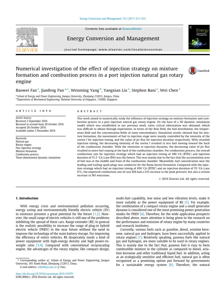 Energy Conversion and Management: Baowei Fan, Jianfeng Pan, Wenming ...
