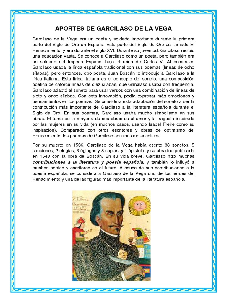 Aportes de Garcilaso de La Vega | PDF | Poesía