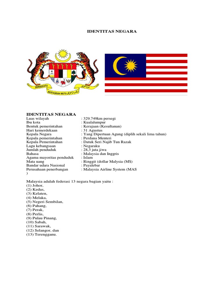 Identitas Negara Malaysia | PDF
