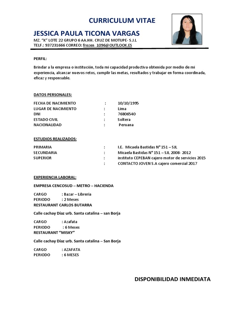 Jessica Vargas CV | PDF