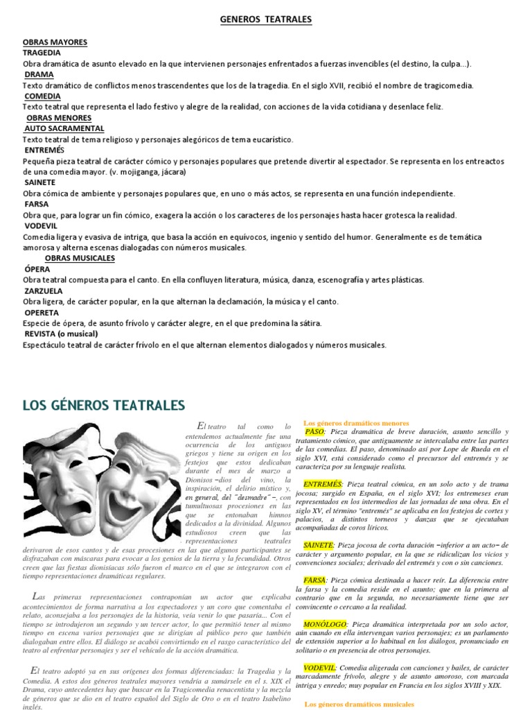 GENEROS TEATRALES | Comedia | Teatro