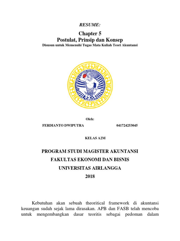 Resume Chapter 5 Postulate, Principles, and Concepts | PDF