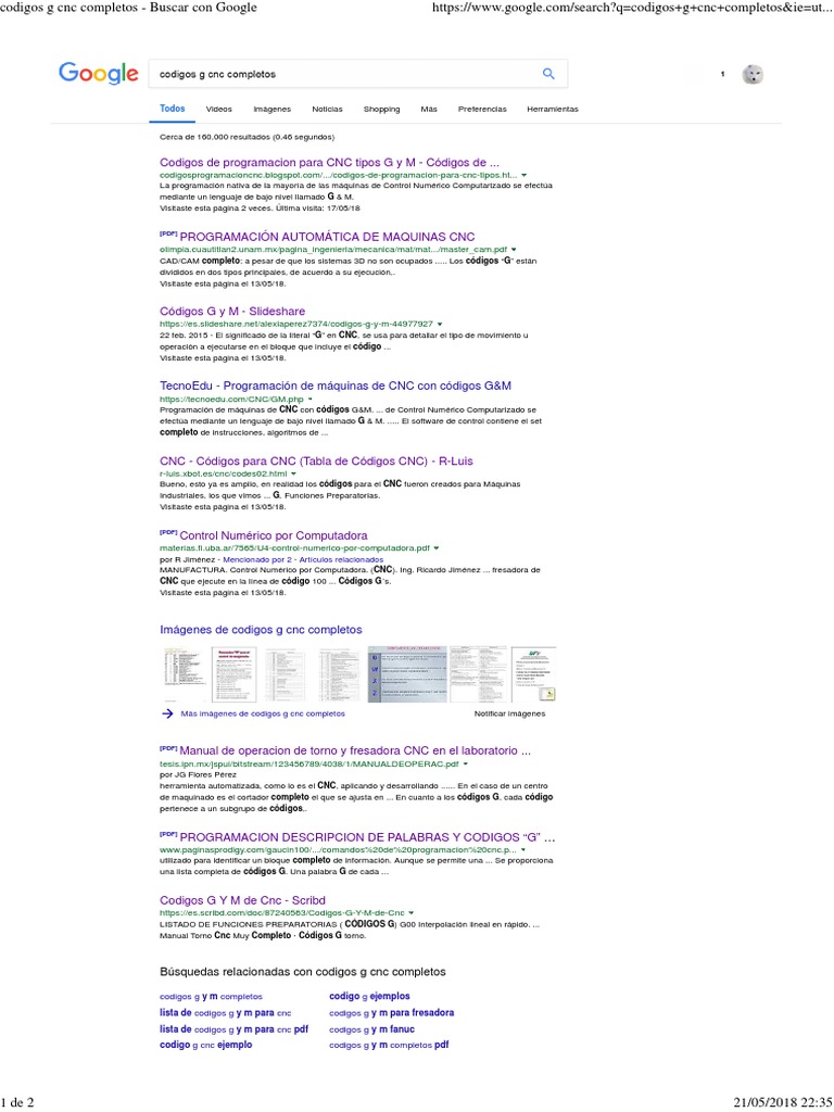 codigos g cnc completos | Control numerico | Programación de computadoras