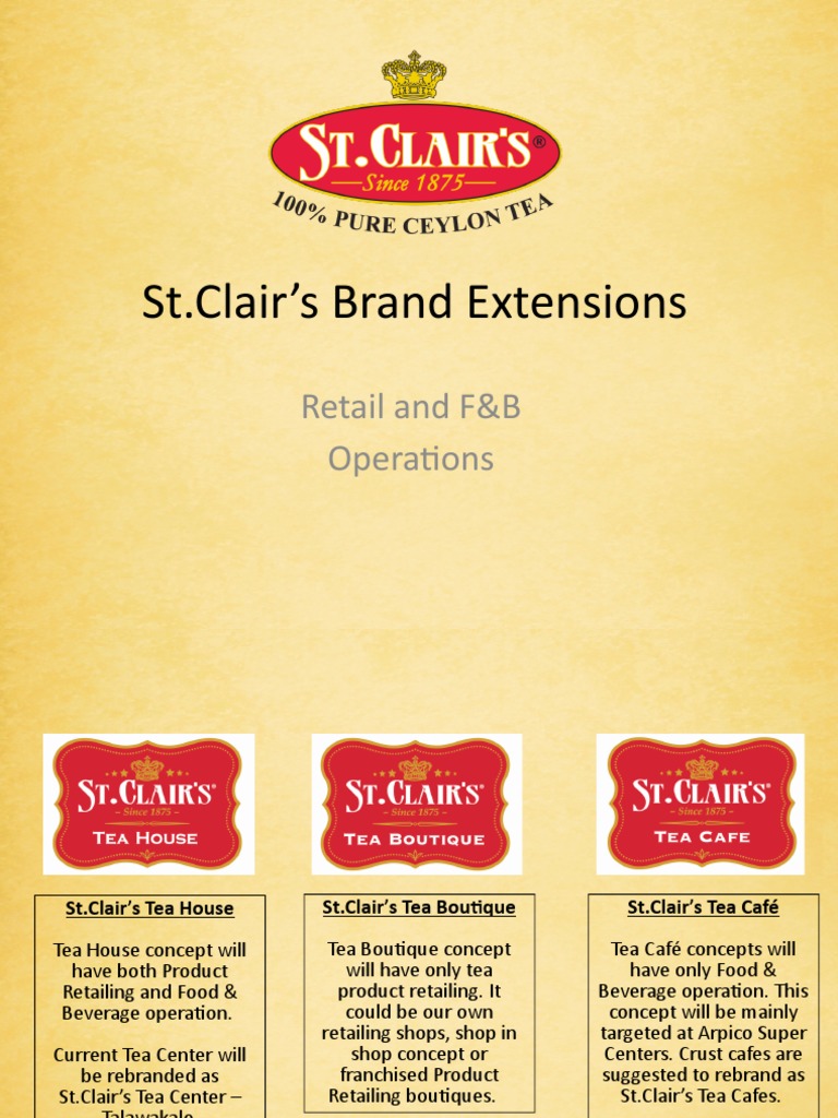 ST - Clair's Brand Extensions: Retail and F&B Operations | PDF