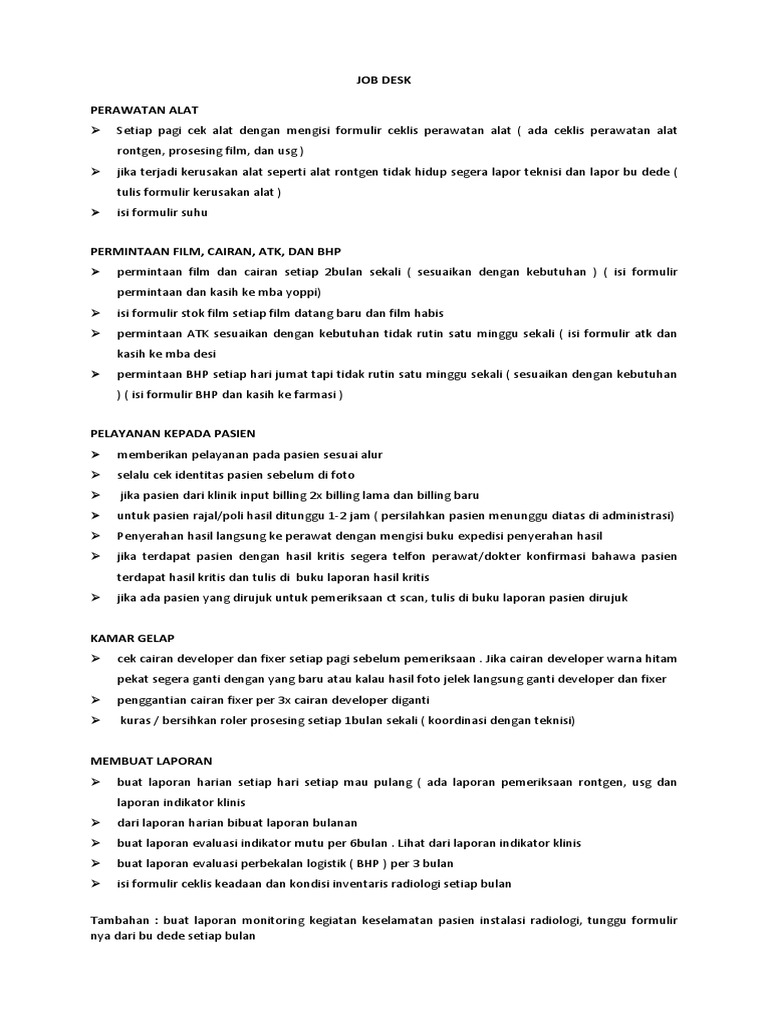 Job Desk Pdf