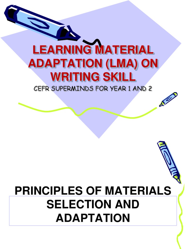 Principles of Materials Adaptation | PDF | Textbook | Teachers