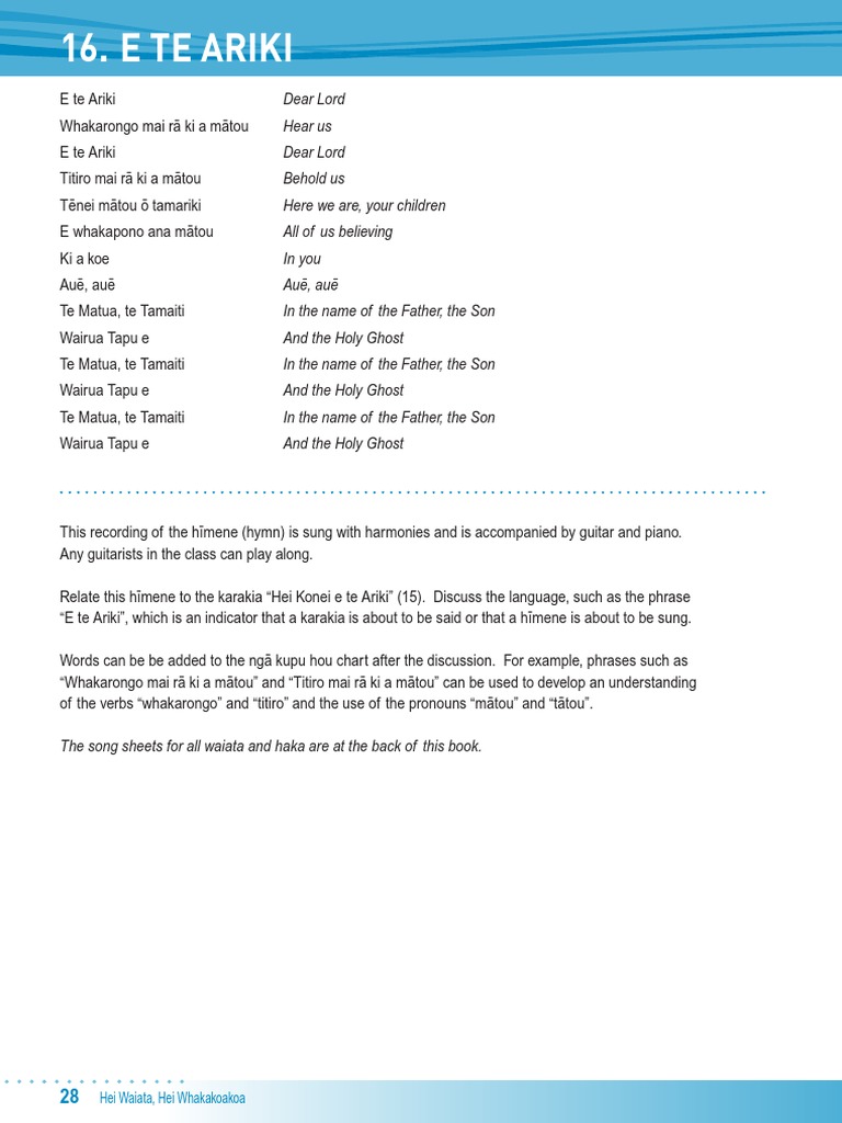 E Te Ariki | PDF