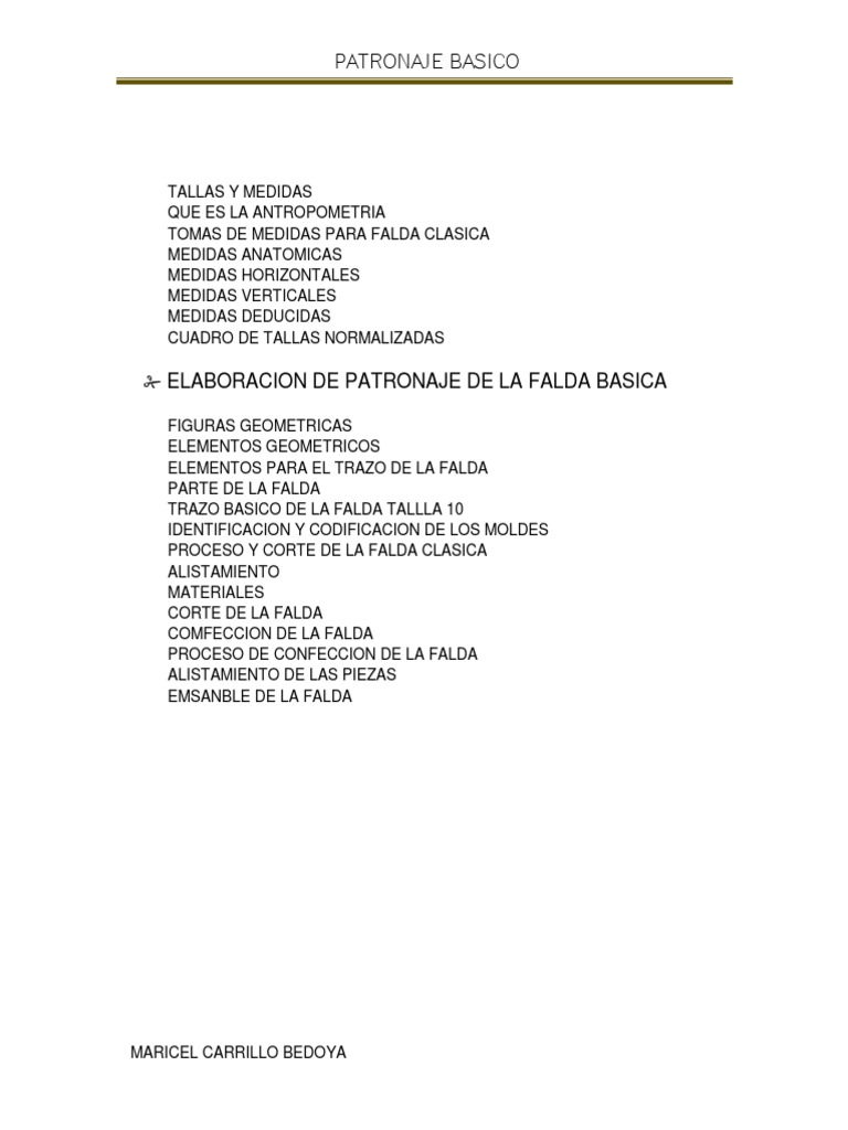 Patronaje Basico | PDF | Falda | Longitud