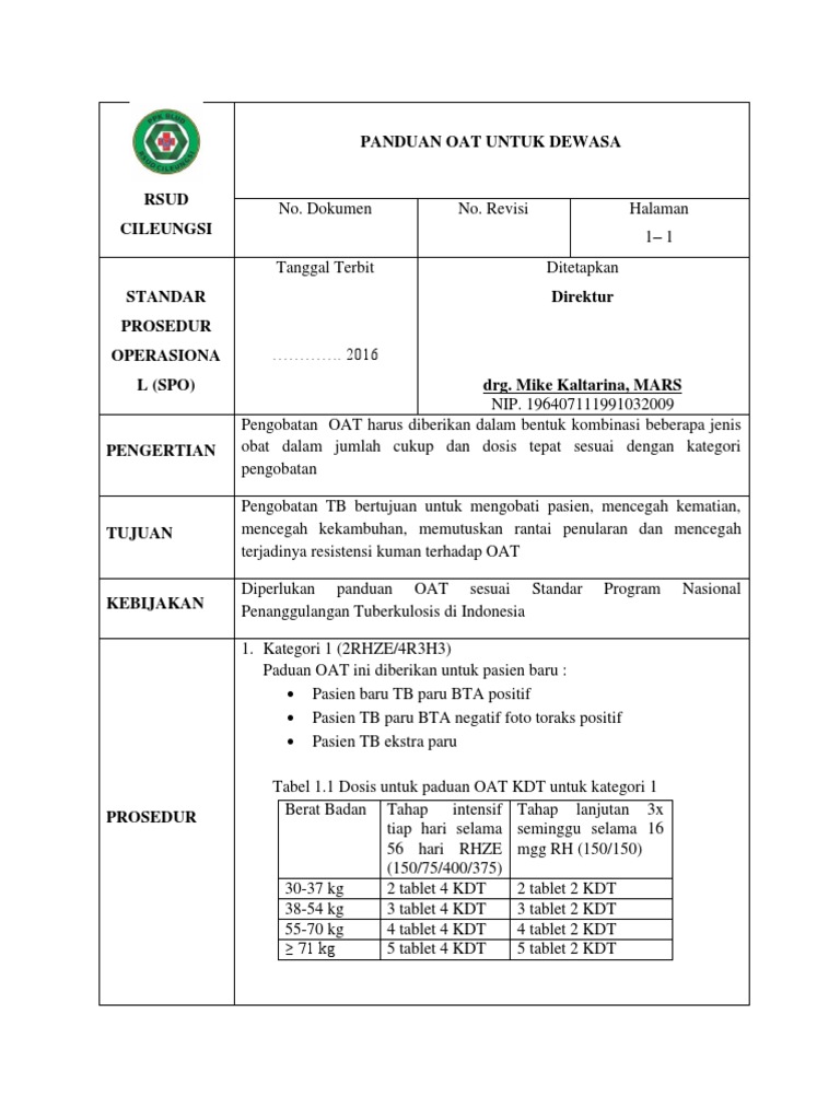 Panduan OAT Dewasa | PDF