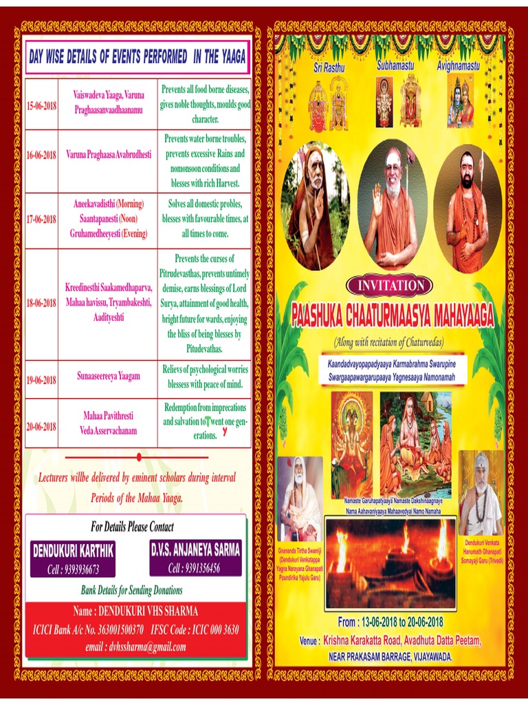 Day-by-Day Events of Mahaa Yaaga | PDF | Monotheistic Religions | Hindu ...