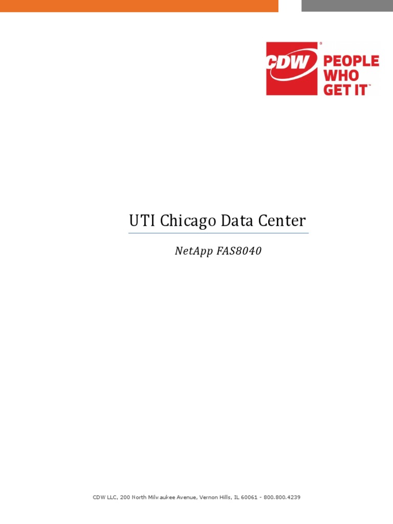 DELIVERABLE - Chicago Data Center Implementation - NetApp FAS8040 | PDF ...