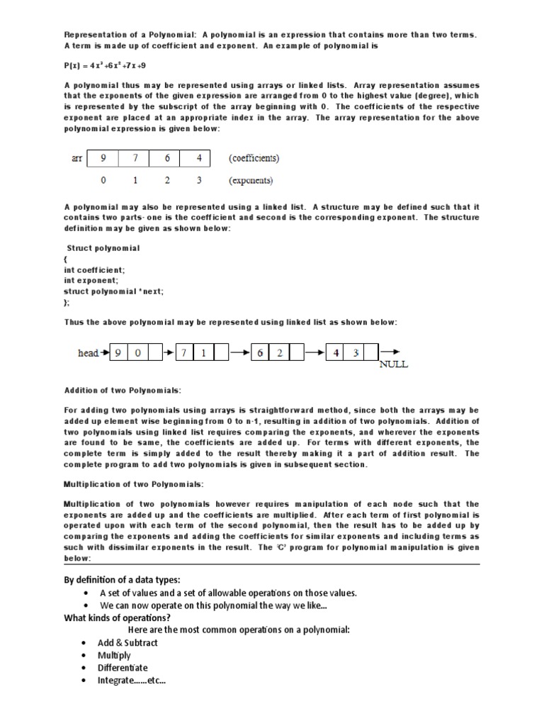 By Definition of A Data Types | PDF | Polynomial | Array Data Structure
