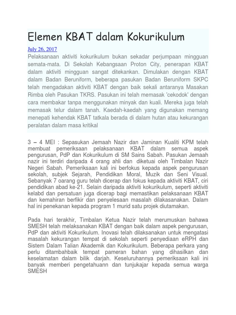 Contoh Nota Kbat | PDF