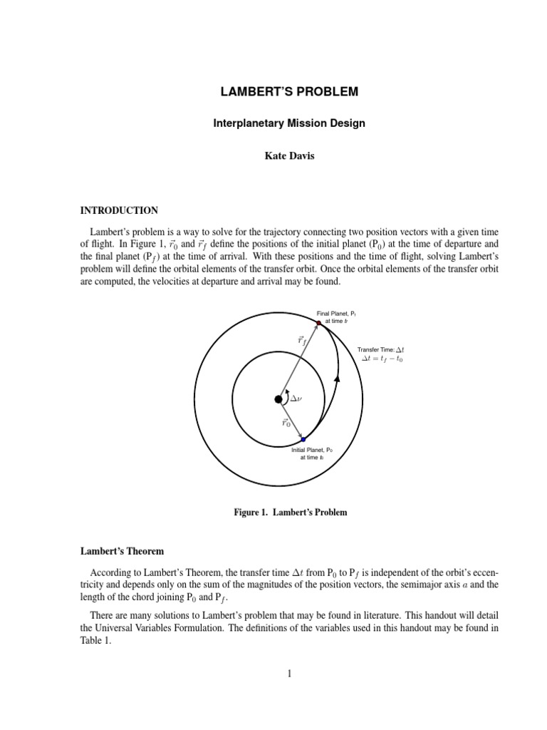 Lambert Problem | PDF | Trigonometric Functions | Sine