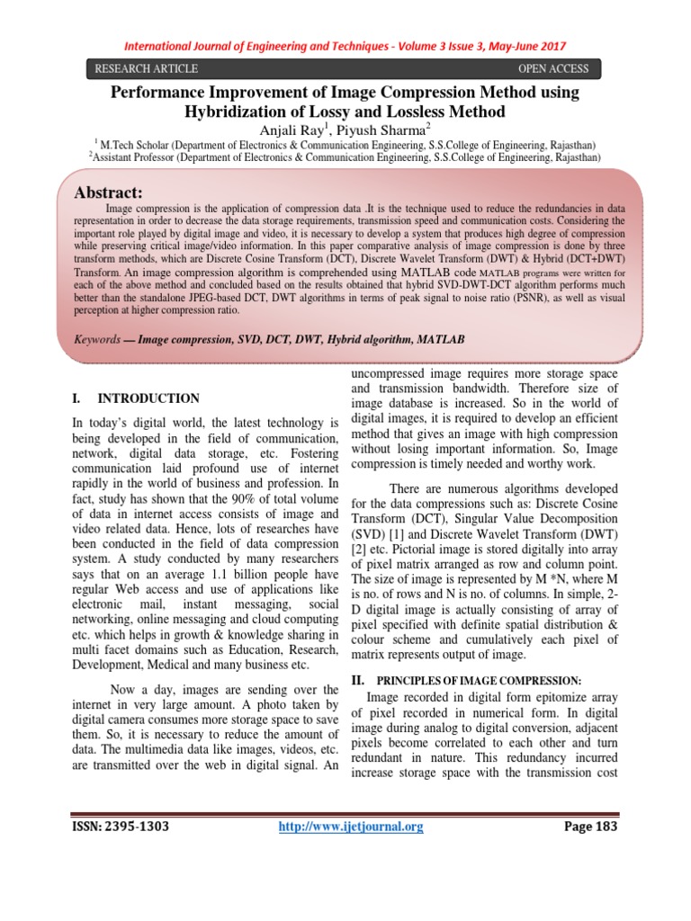 Ijet V3i3p39 | PDF | Data Compression | Wavelet