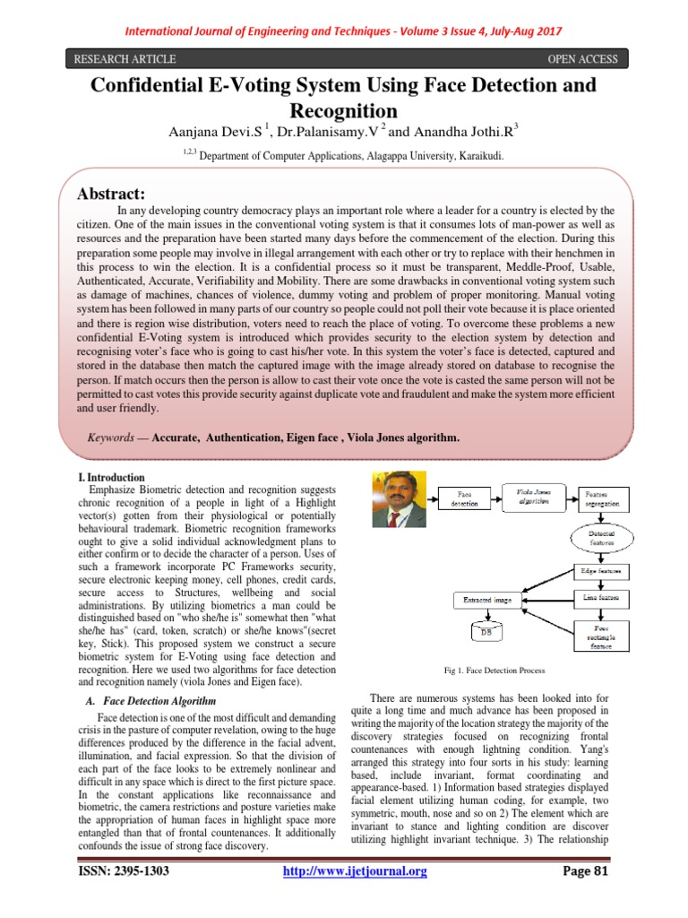 Confidential E-Voting System Using Face Detection and Recognition | PDF | Electronic Voting ...