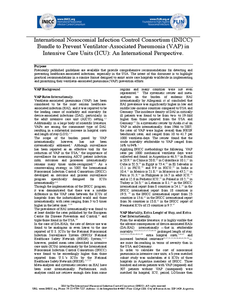 2013 INICC VAPPreventionBundle PDF | PDF | Infection Control ...
