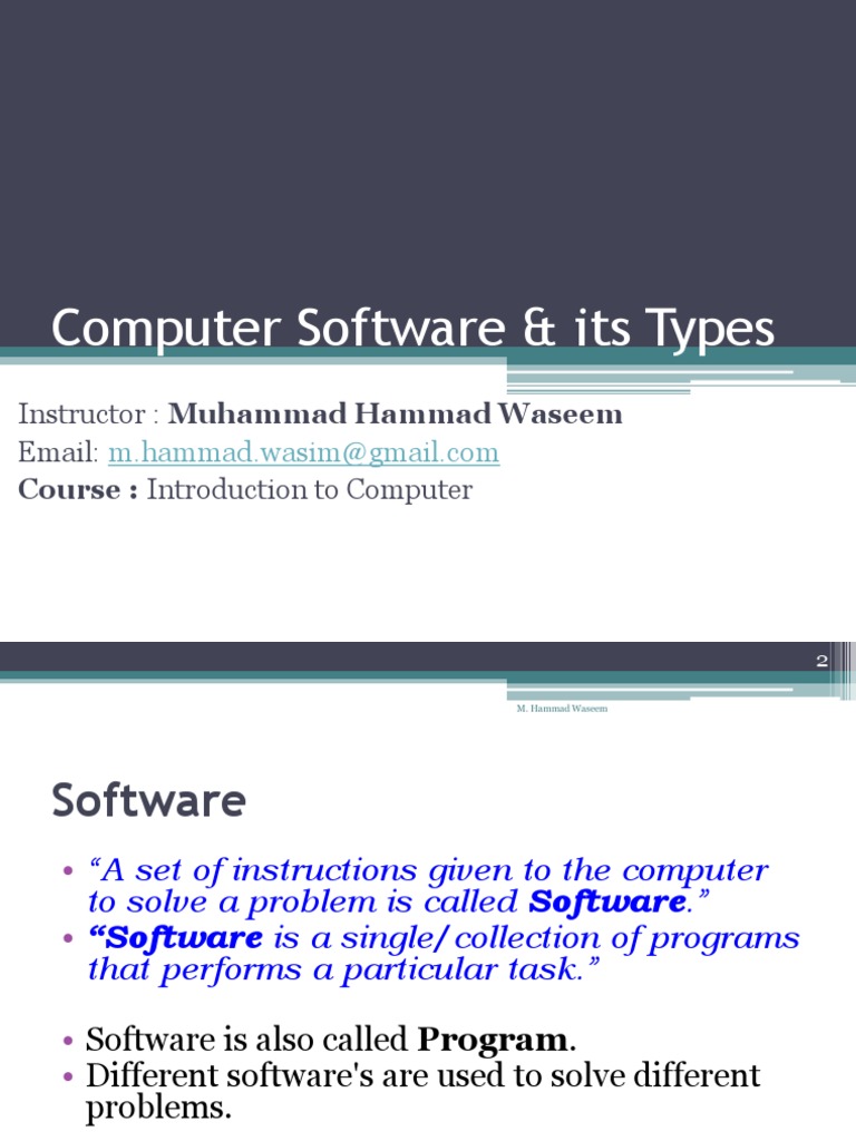 Computer Software and Its Types | PDF | Operating System | Software