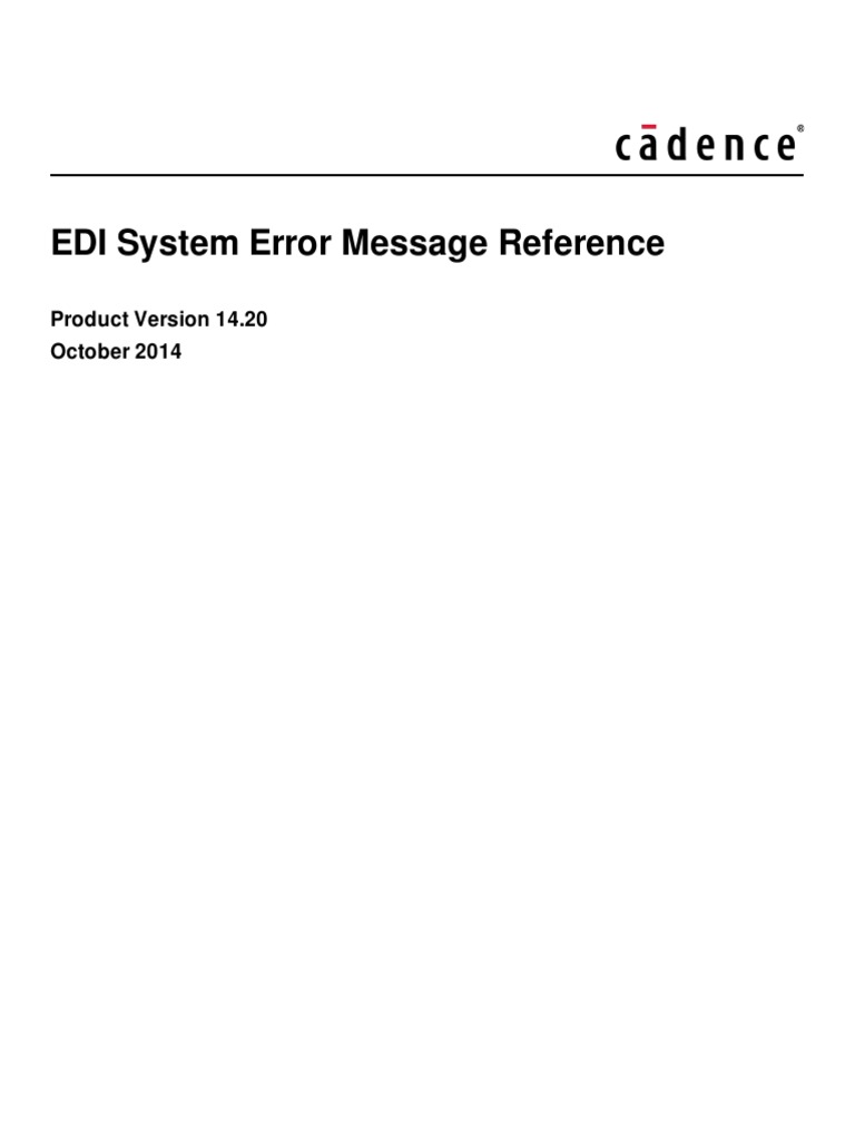 Encounter Edi Error MSG Reference | PDF | Business