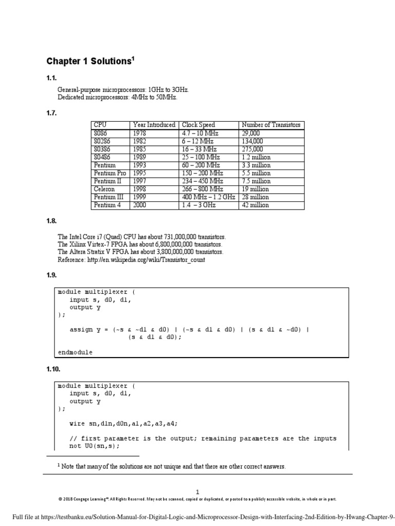 Solution Manual For Digital Logic and Microprocessor Design With Interfacing 2nd Edition by ...