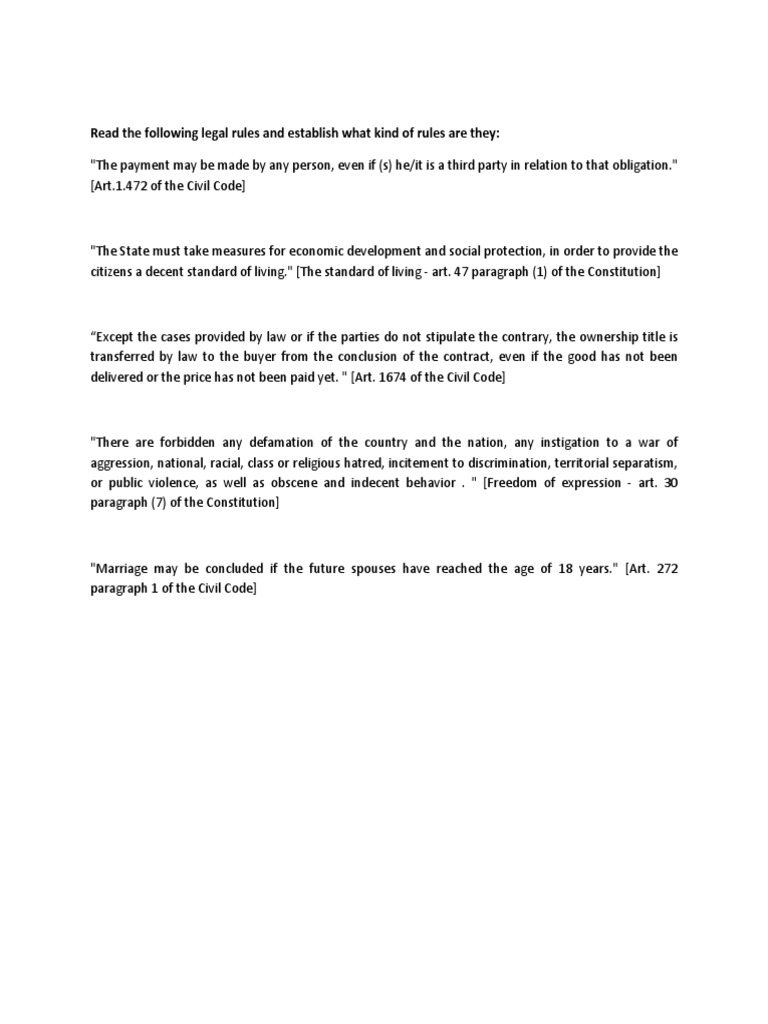 Overview of Key Legal Rules | PDF