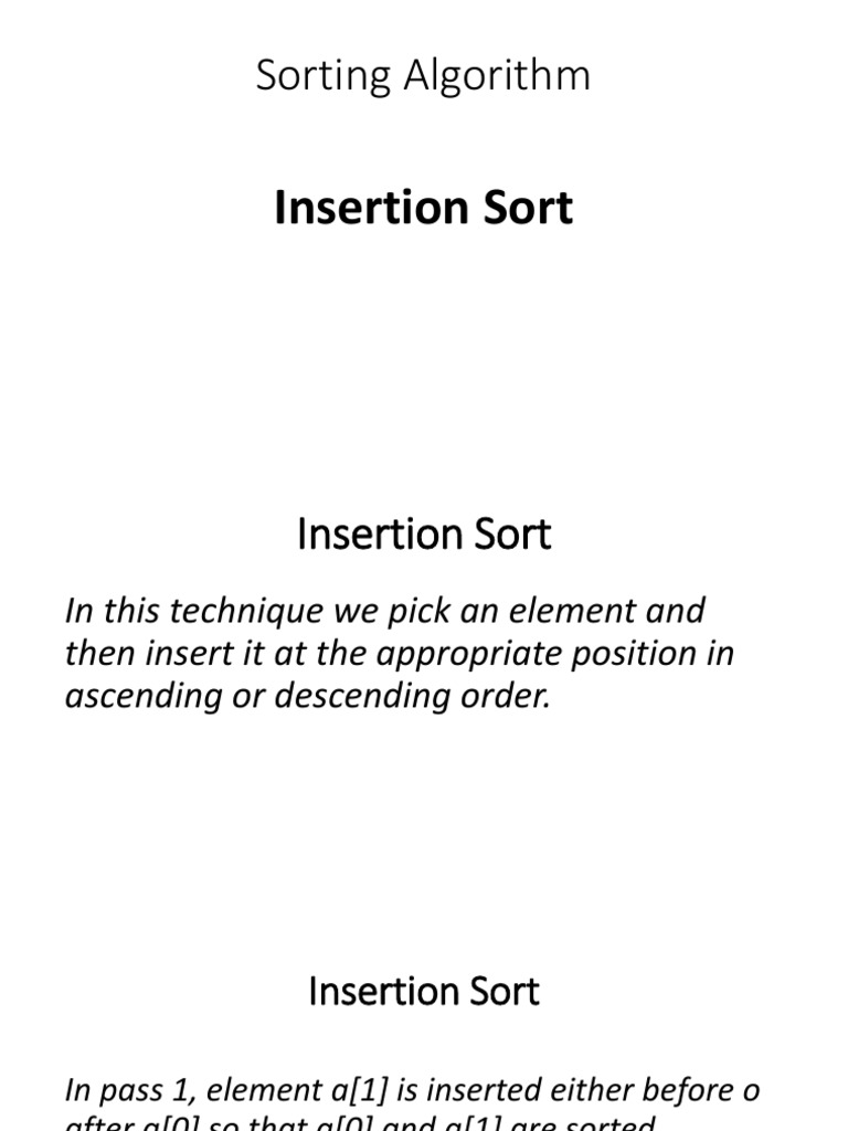 Sorting Algorithm: Insertion Sort | PDF | Discrete Mathematics ... Sorting Algorithm: Insertion Sort | PDF | Discrete Mathematics ...
