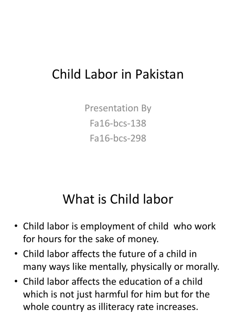 Child Labor in Pakistan | PDF | Child Labour | Labour Economics