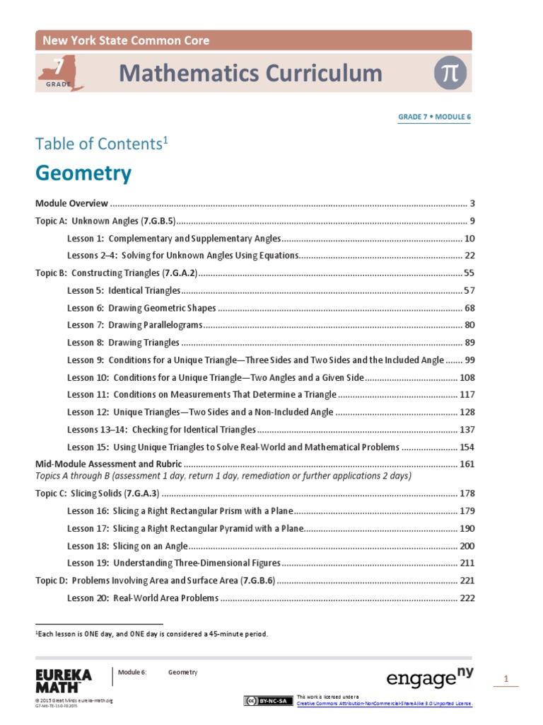 Math g7 m6 Teacher Materials | PDF | Triangle | Area