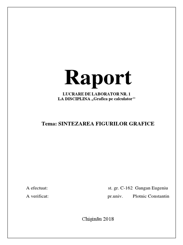 Raport: Tema: Sintezarea Figurilor Grafice | PDF