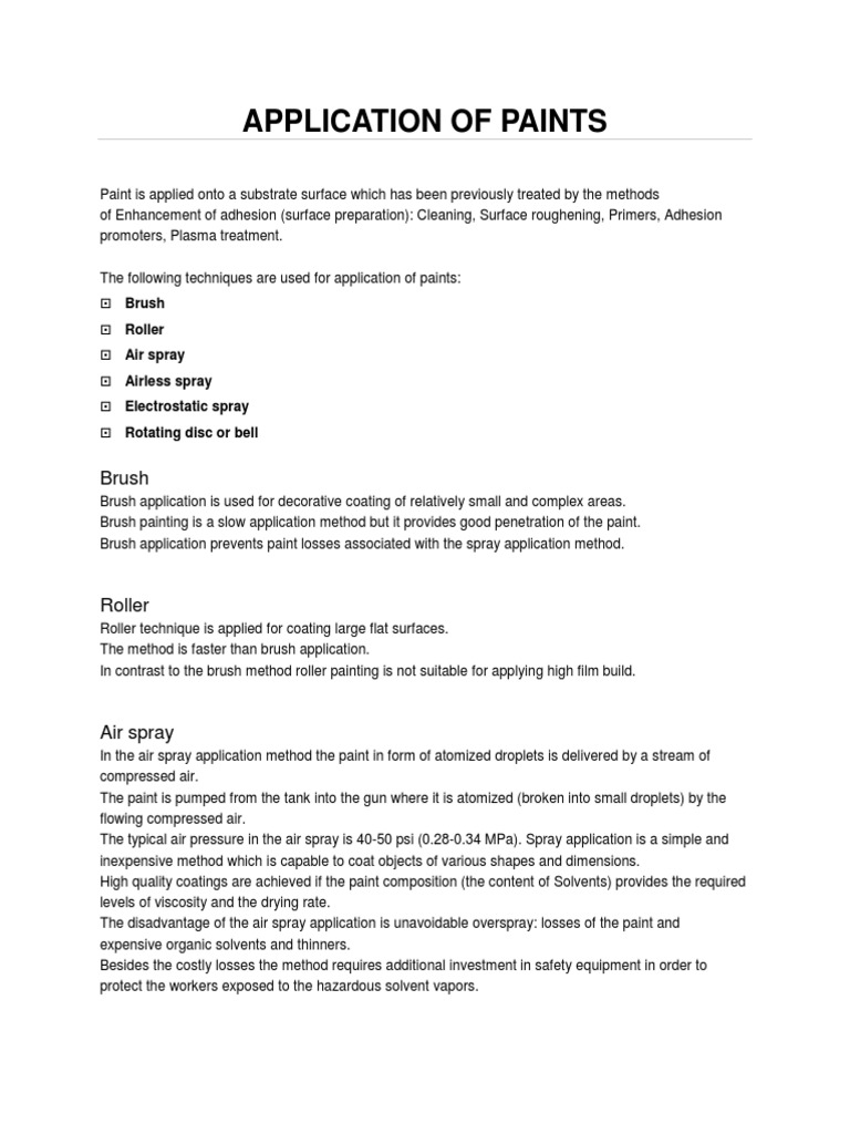 Application of Paints | PDF | Paint | Industrial Processes