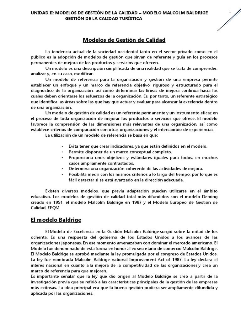 Modelos de Gestion de Calidad - MALCOLM BALDRIGE | Descargar gratis PDF ...
