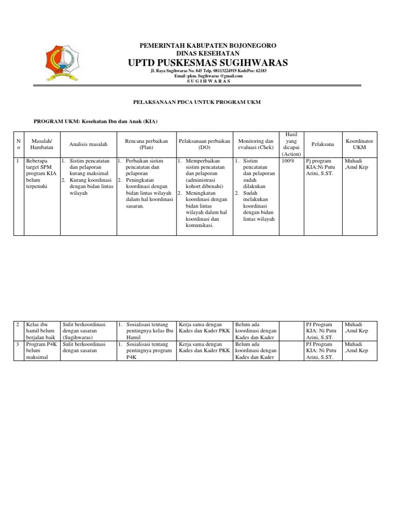 PDCA Implementation for UKM Programs | PDF