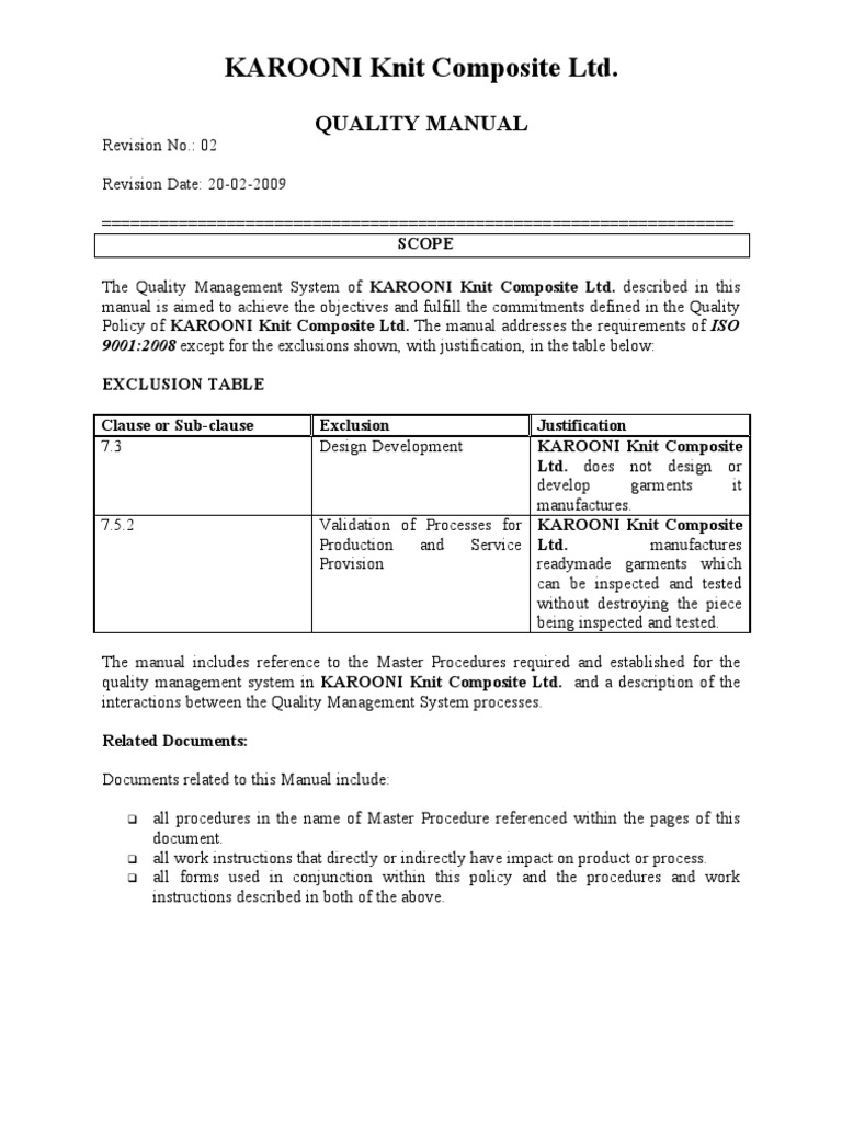 Quality Manual | PDF | Quality Management System | Quality Management