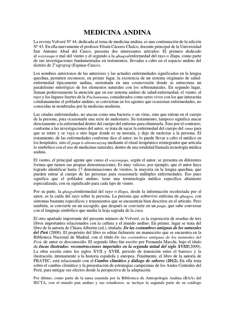 Medicina Andina | PDF