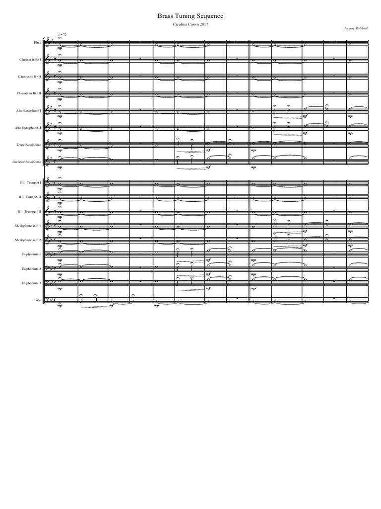 Brass Tuning Sequence - Score and Parts | Download Free PDF | European ...