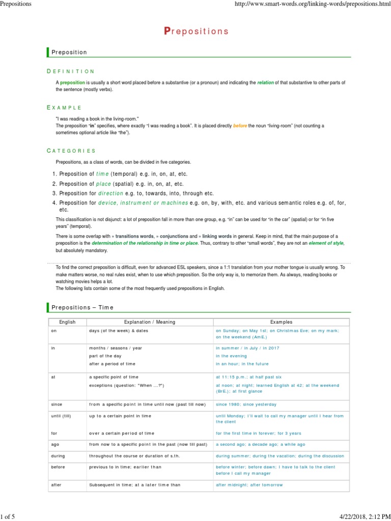 Repositions: Preposition | PDF | Preposition And Postposition | Noun