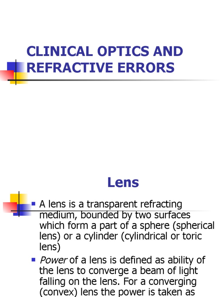 Clinical Optics and Refractive Errors | PDF | Eye | Optics