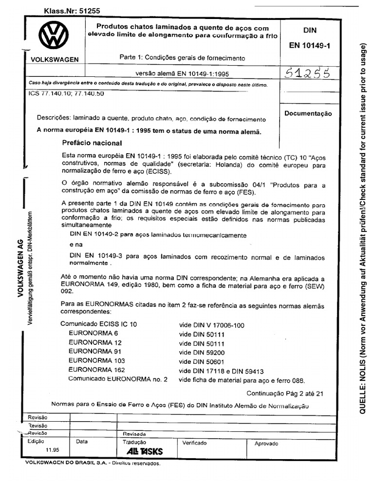 Din en 10149-1 | PDF