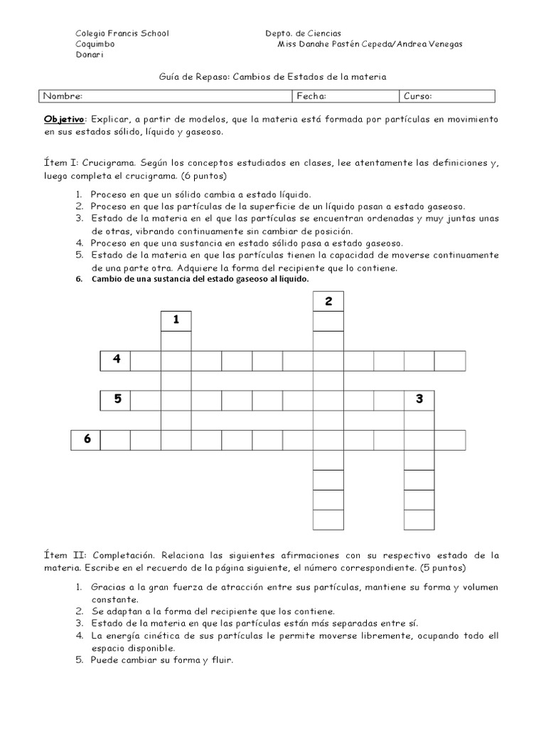 Guía de Repaso - Estado de Materia | PDF | Gases | Importar