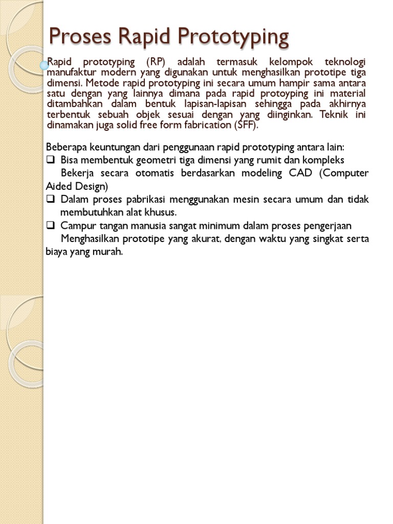 Proses Rapid Prototyping | PDF | Art